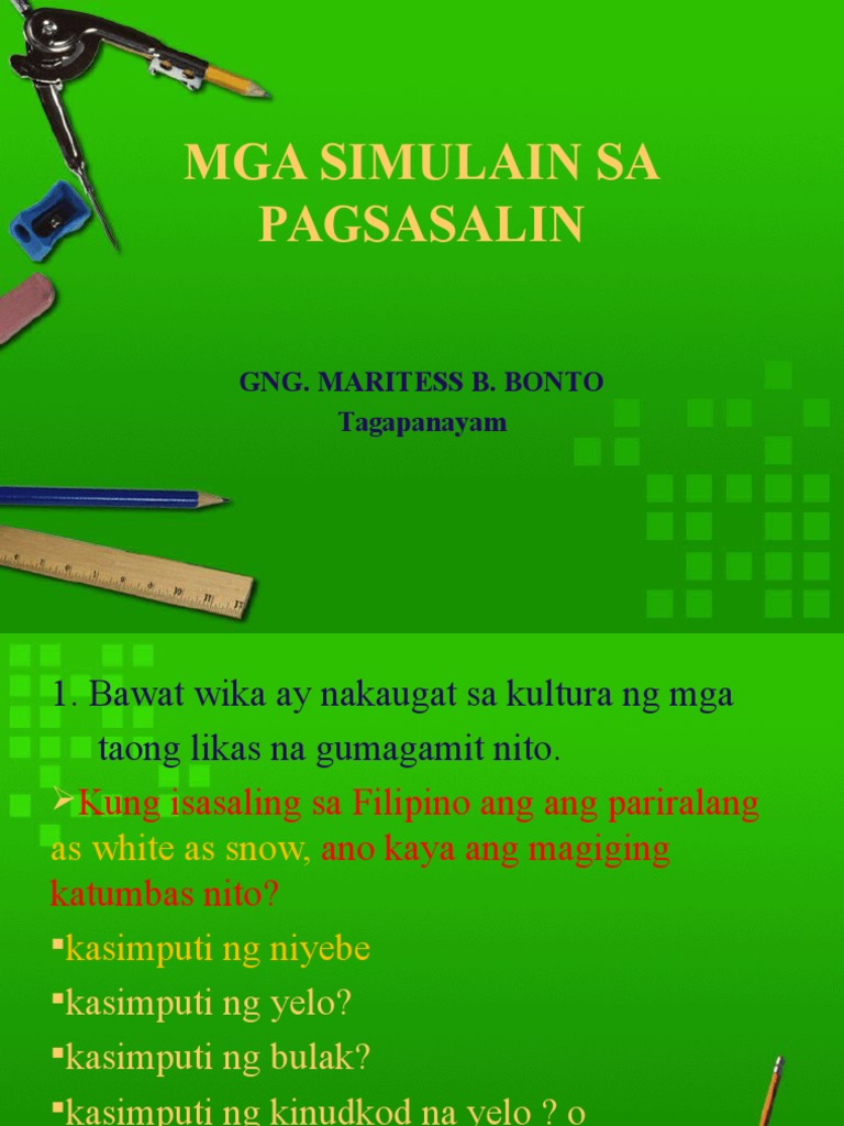 Simulain Sa Pagsasalin