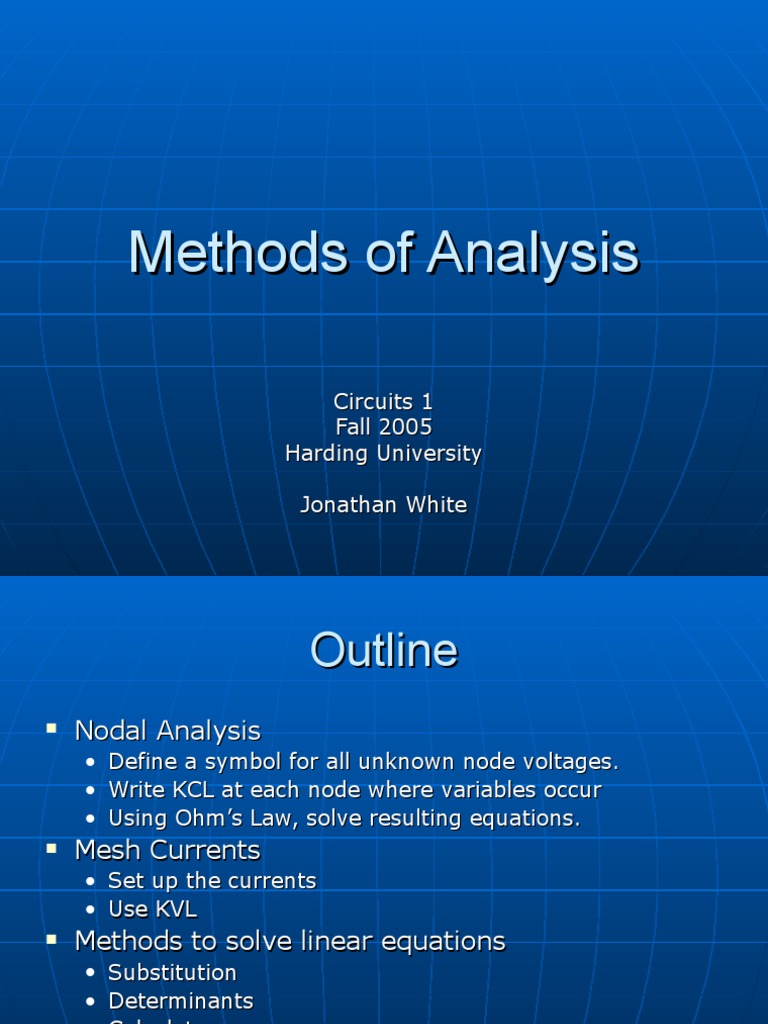 Lecture 4 Methods of Analysis | PDF