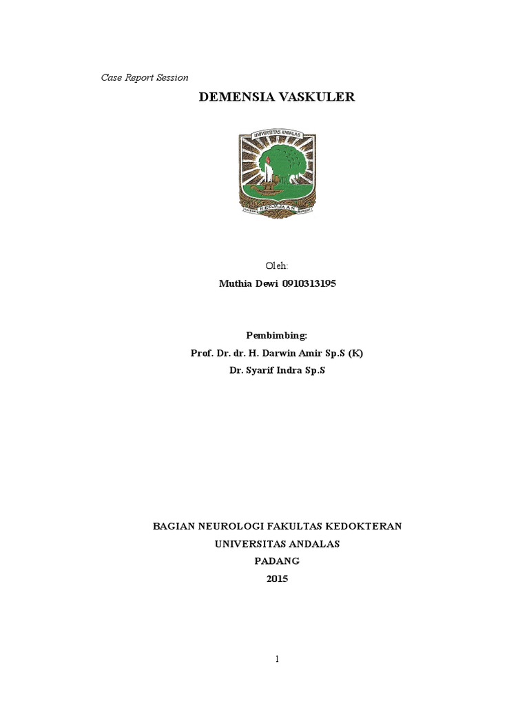 Case Demensia VASkuler | PDF