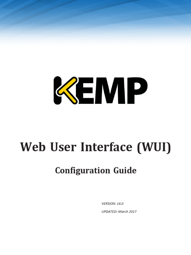 KEMP Configuration Guide-Web User Interface WUI | PDF | Http Cookie ...