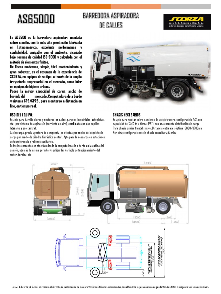 Barredora AS6500 | Camión | Tanques