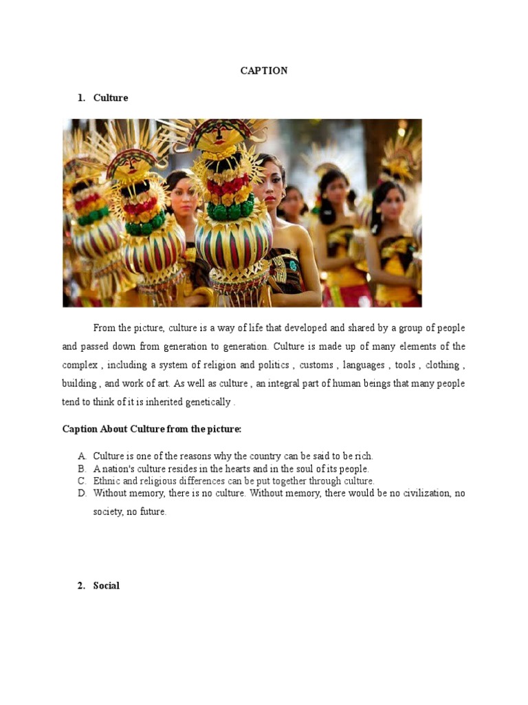 Caption 1. Culture: C. Ethnic and Religious Differences Can Be Put ...