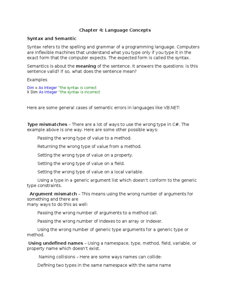 Chapter 4 Language Concepts | PDF | Data Type | Integer (Computer Science)