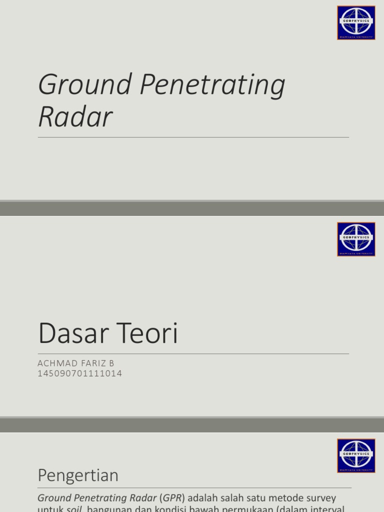 Akuisisi Gpr Ground Penetrating Radar Pdf