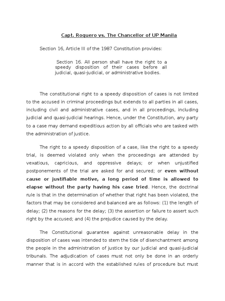 Speedy Disposition of Cases | PDF | Article Three Of The United States ...