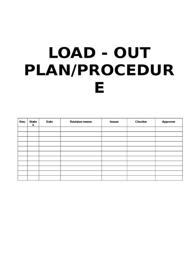 248028647-Load-Out-Plan.docx | Personal Protective Equipment | General ...