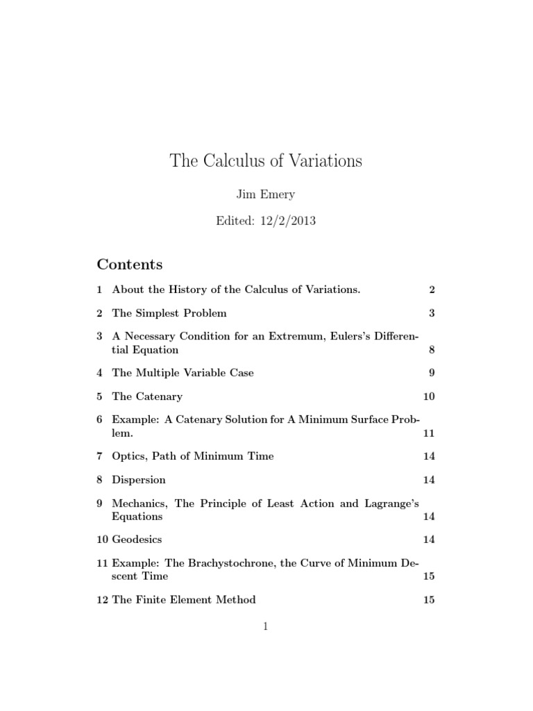 Calculus Of Variations C Pdf Calculus Of Variations Maxima And Minima