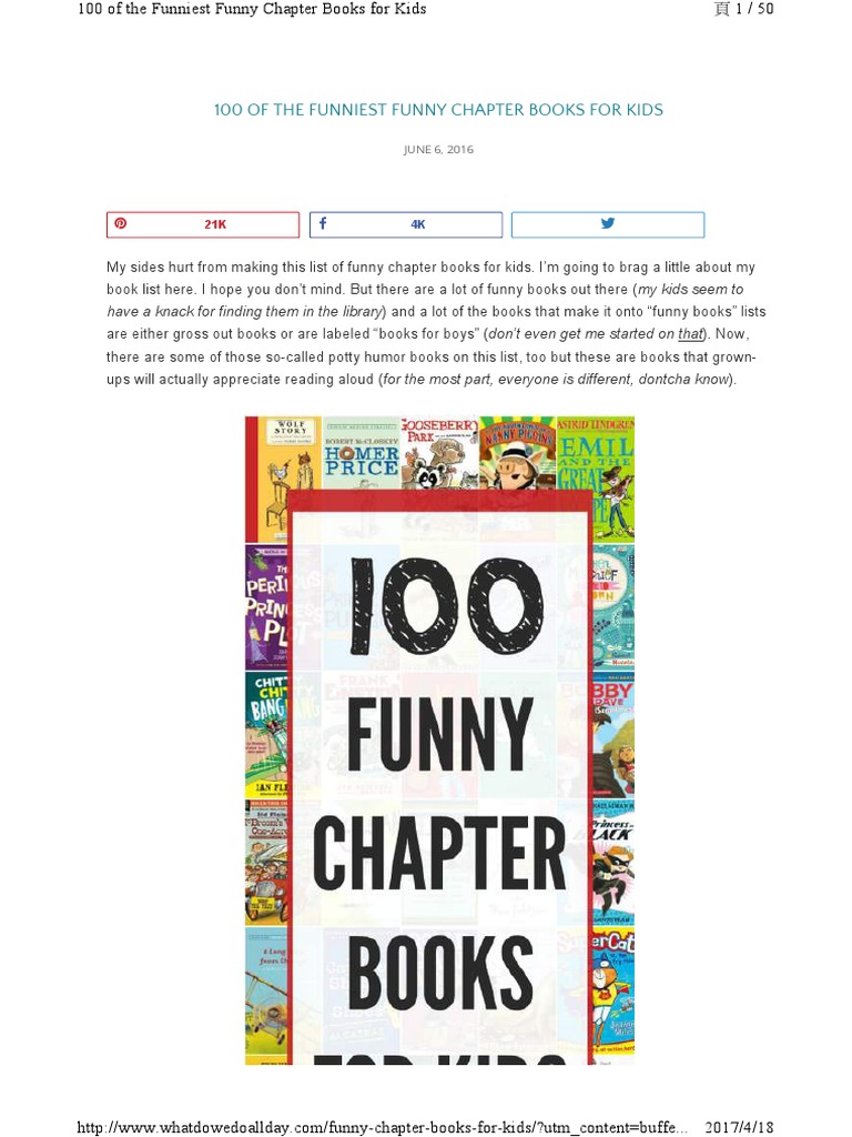 100 Funny Charter Books For Kids | PDF