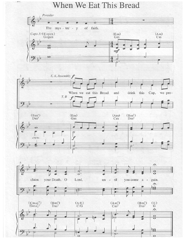 Lyrics for "When We Eat This Bread" | PDF