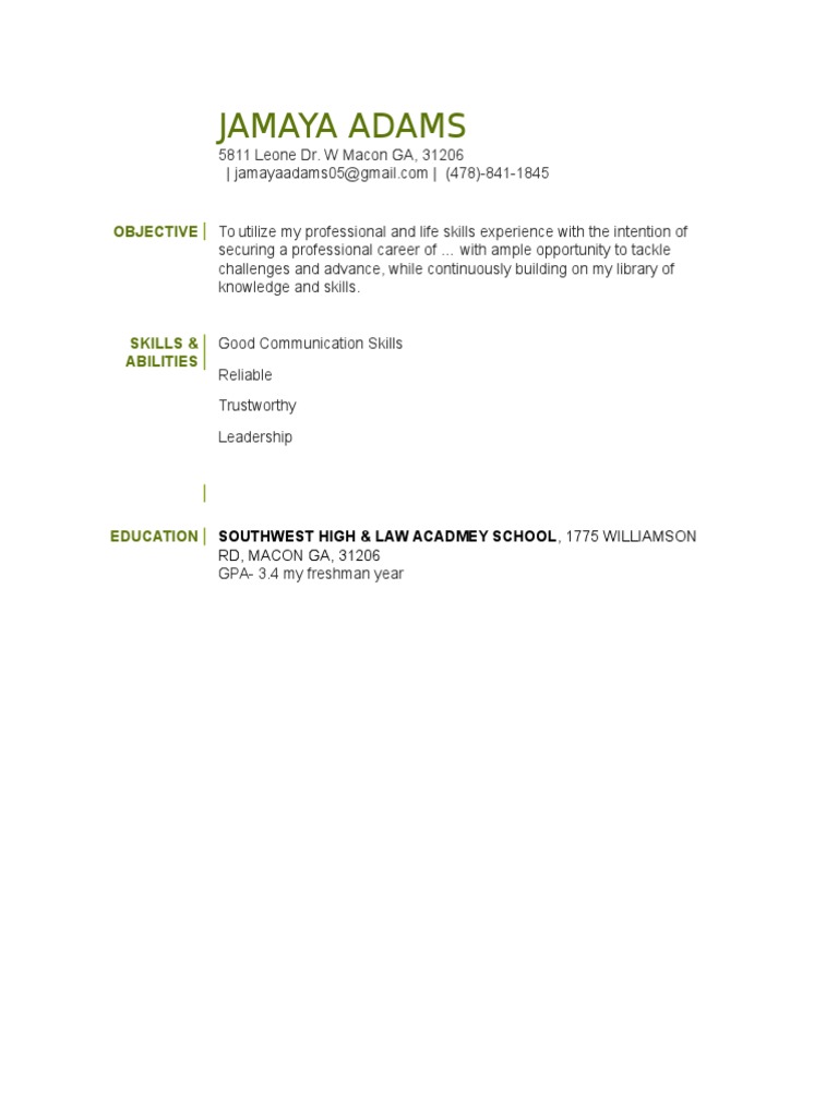 Jamaya Adams | PDF | Career & Growth | Self-Improvement