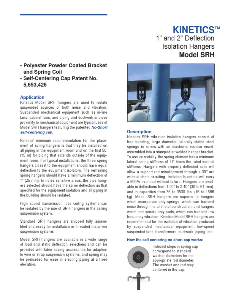 Kinetics: 1" and 2" Deflection Isolation Hangers | PDF | Suspension ...