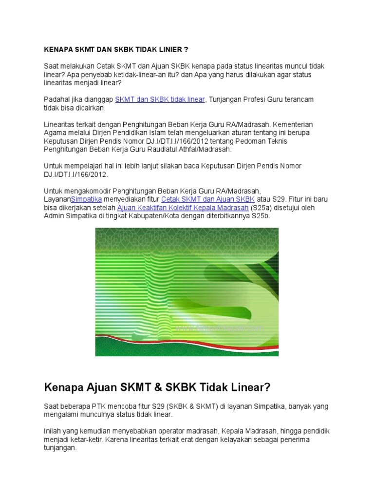 Kenapa SKMT Dan SKBK Tidak Linier | PDF | Karier & Perkembangan