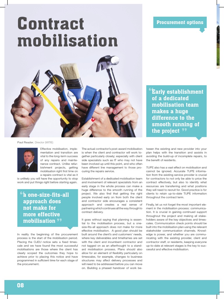 Contract Mobilisation | PDF | Accountability | Marketing