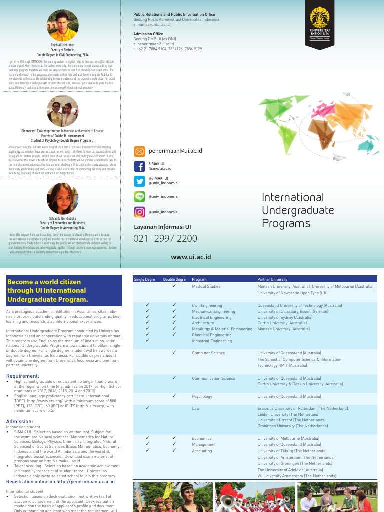 Brosur Kelas Khusus Internasional Universitas Indonesia | PDF ...