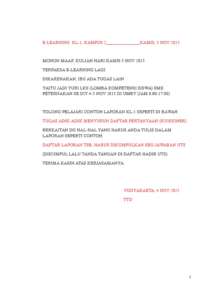 Contoh Laporan Kuliah Lapangan 1 | PDF