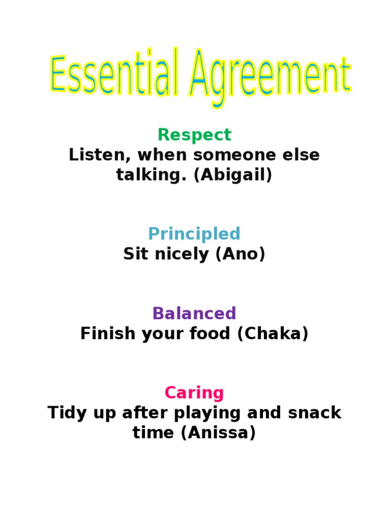 Essential Agreement | PDF