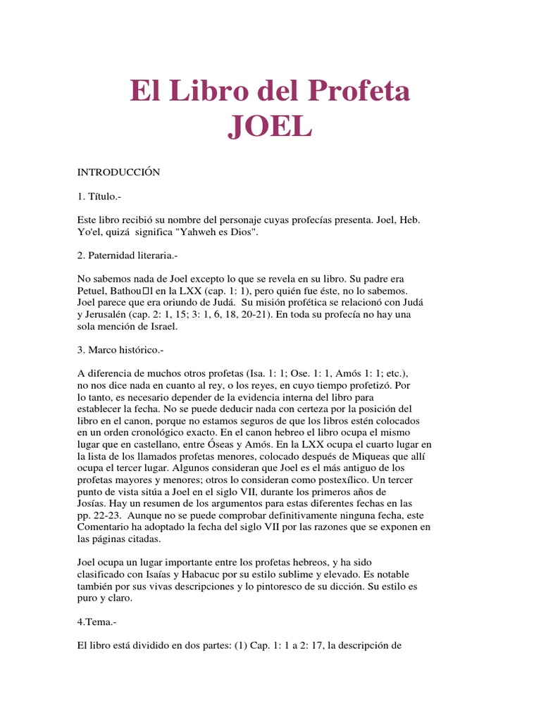 29 Joel PDF | PDF | Profecía | Profeta