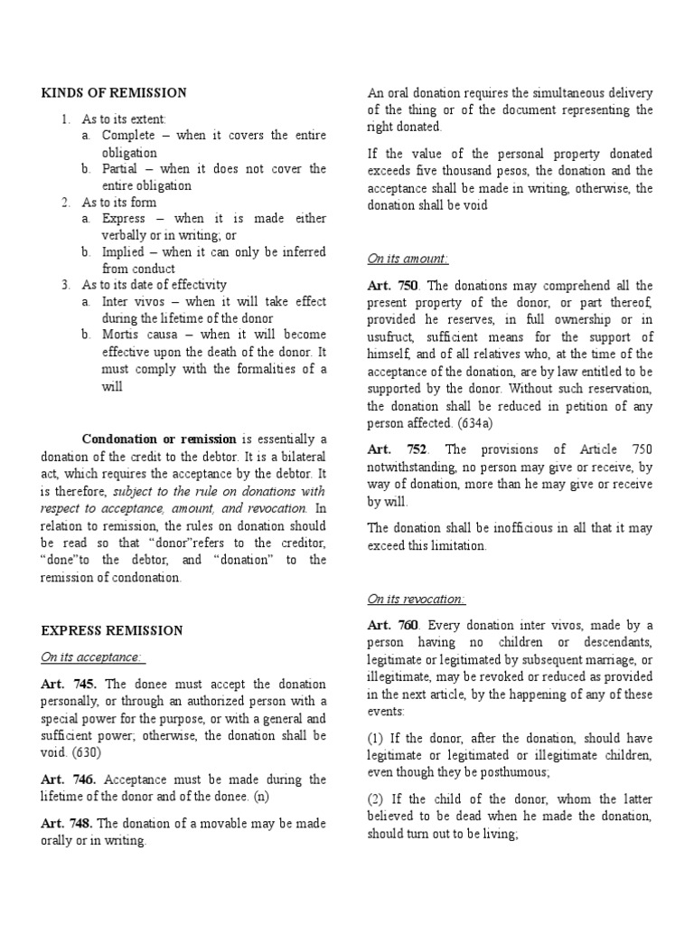 OBLICON Kinds of Remission | PDF | Crime & Violence | Crime Thriller