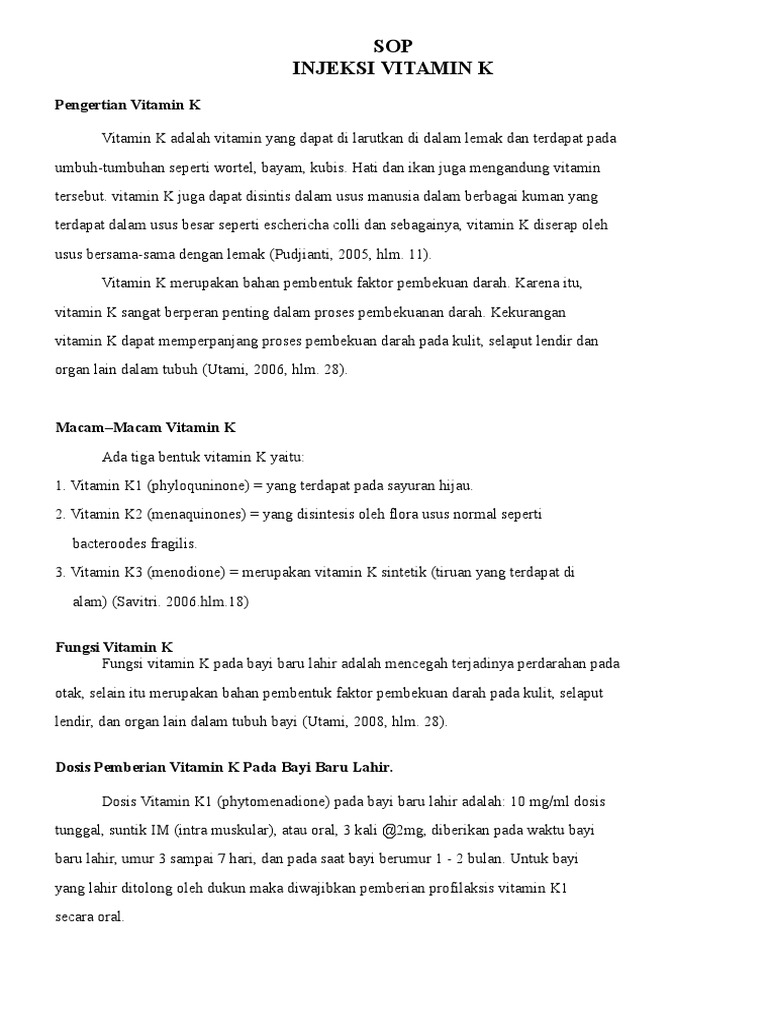 Sop Vit K | PDF | Sains & Matematika