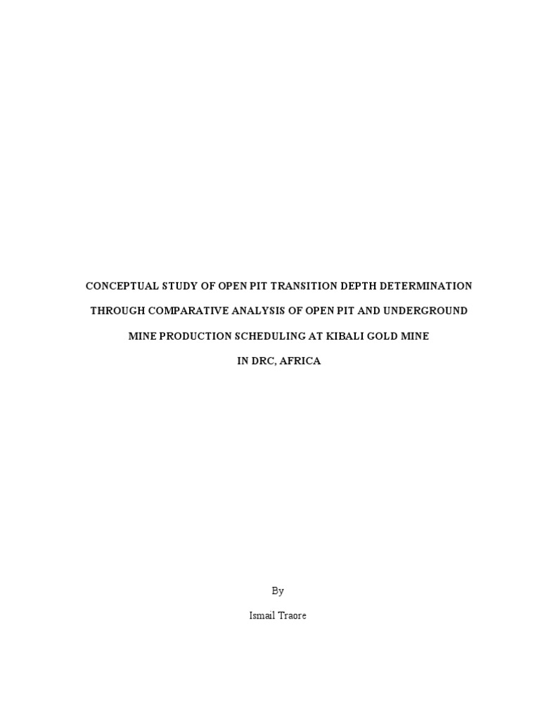 Conceptual Study of Open Pit Transition Depth Determination Through ...
