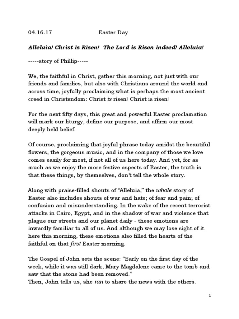 04 16 2017 Easter Day Sermon | PDF