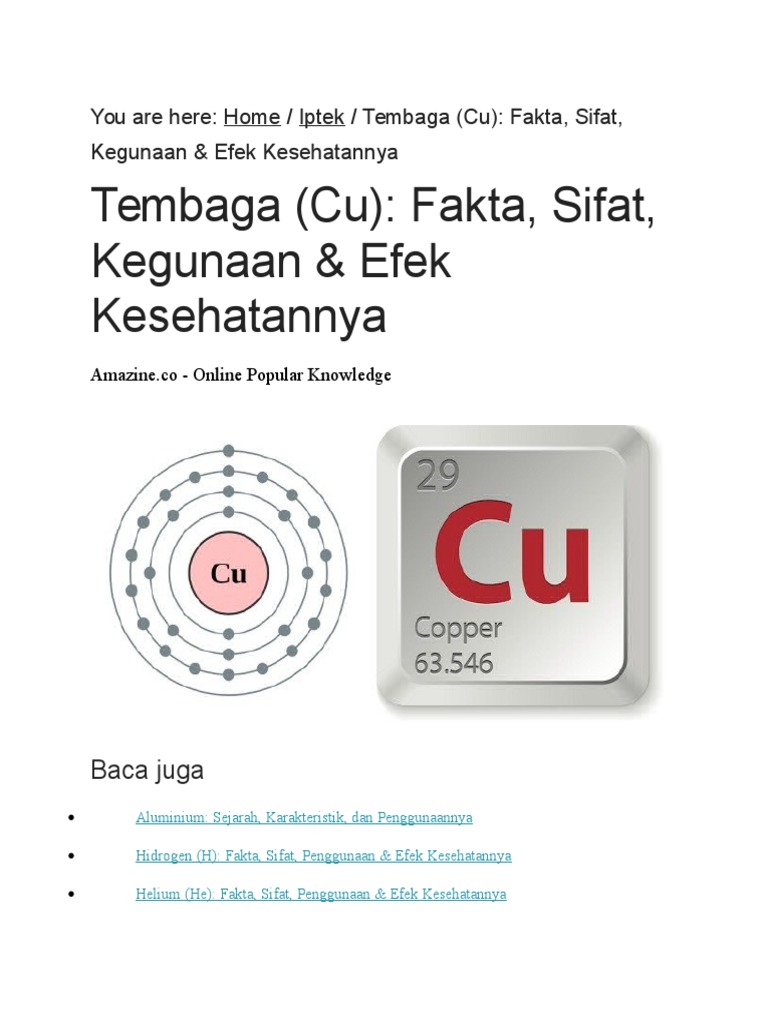 Pengertian Tembaga | PDF