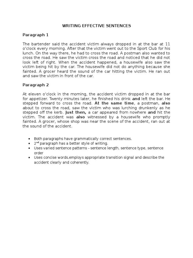 Writing Effective Sentences | PDF | Sentence (Linguistics) | Philology