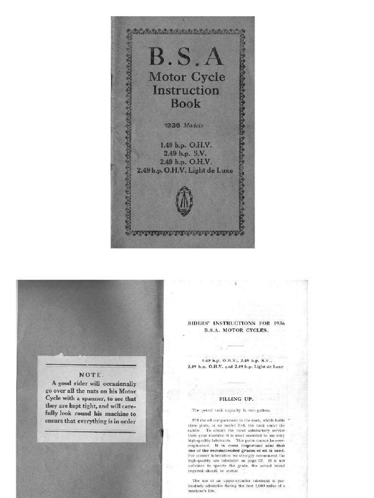 Bsa 1936 Manual PDF | PDF