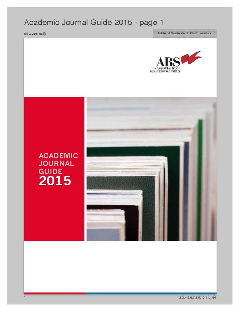 ABS 2015 Journal Guide | PDF | Expert | Academic Journal