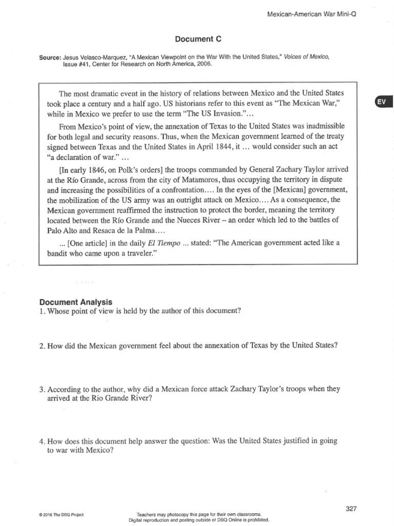 Mexican American War Doc C | PDF