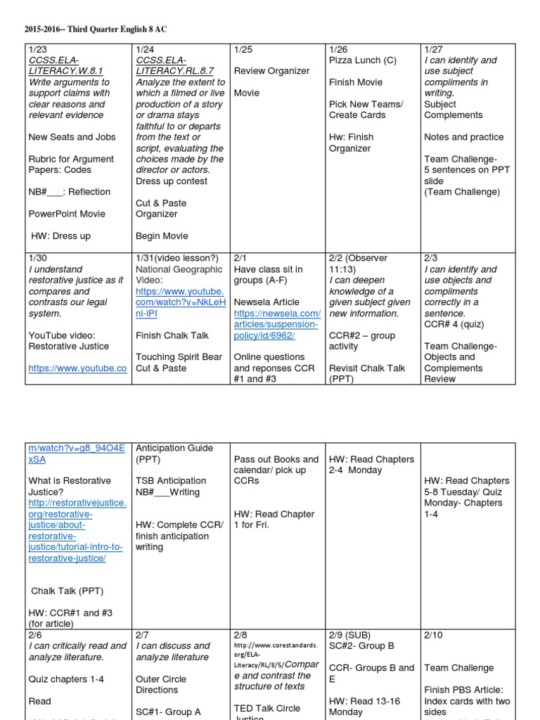 2016-17 Unit Plan | PDF | Languages | Poetry