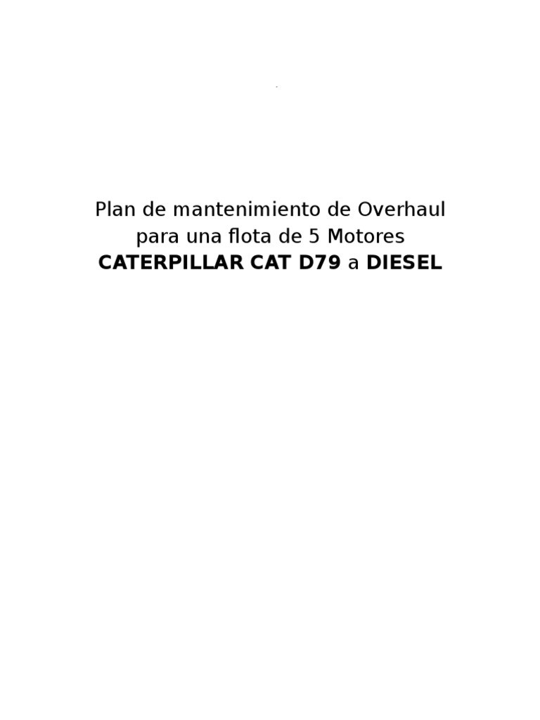 Plan de Mantenimiento Overhaul Diesel | PDF | Pistón | Motor diesel