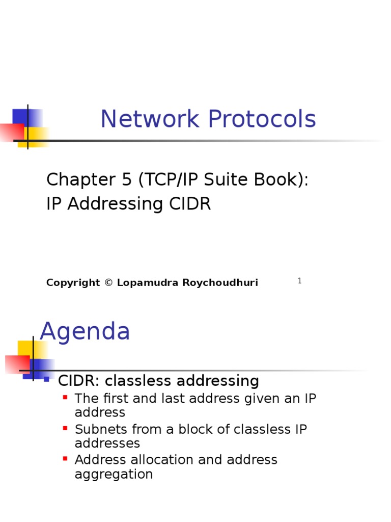Network Protocols: Chapter 5 (TCP/IP Suite Book) : IP Addressing CIDR | PDF | Ip Address ...