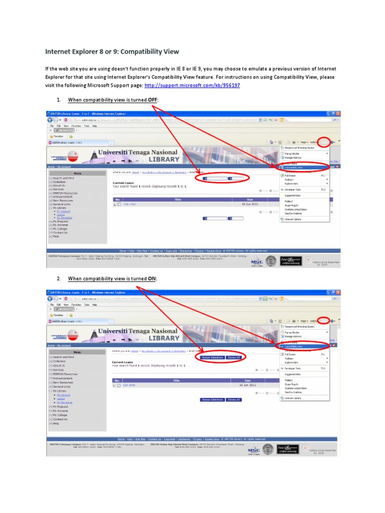Internet Explorer 8 or 9: Compatibility View | PDF | Computers ...