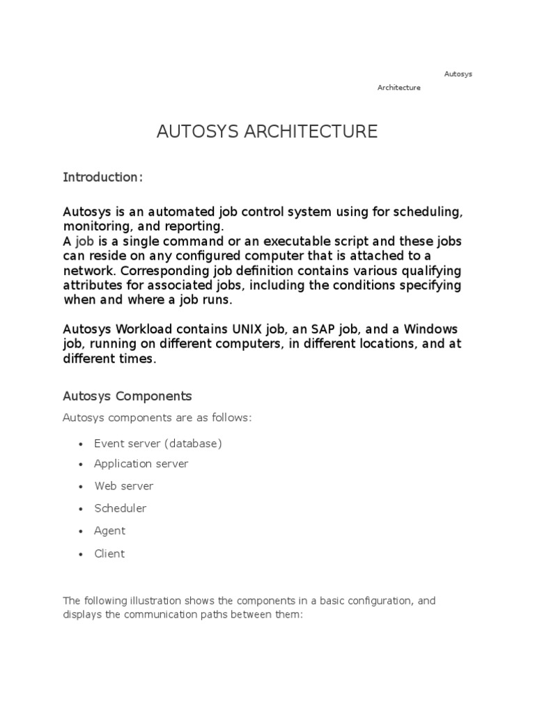 Architecture of Autosys | Application Server | Databases