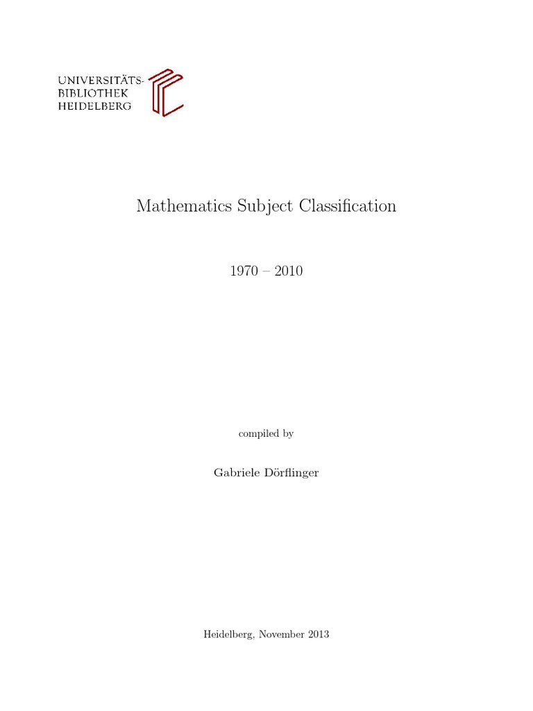 Mathematics Subject Classification 1970-2010.msc PDF | Download Free ...