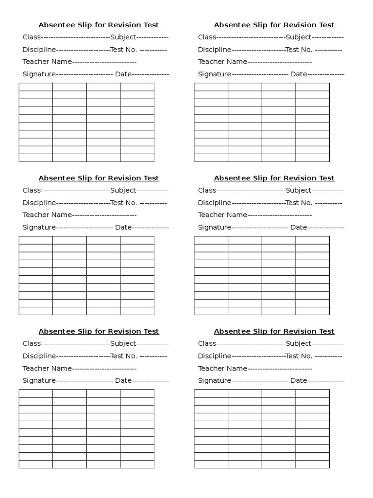 Student Absentee Form | PDF | Computers | Technology & Engineering