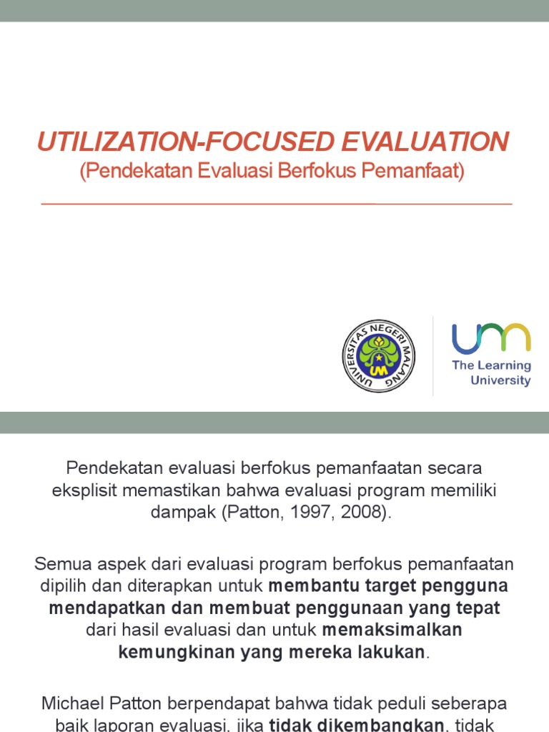 Utilization Focused Evaluation | PDF