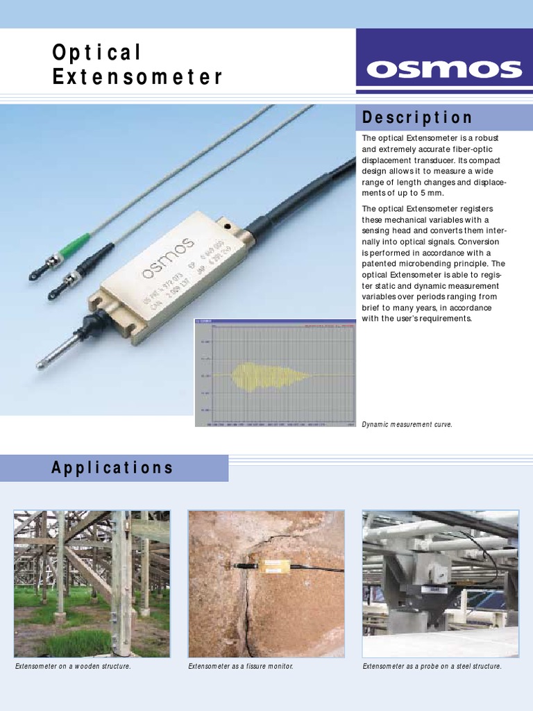 Optical Extensometer: Description | PDF | Optical Fiber | Sensor