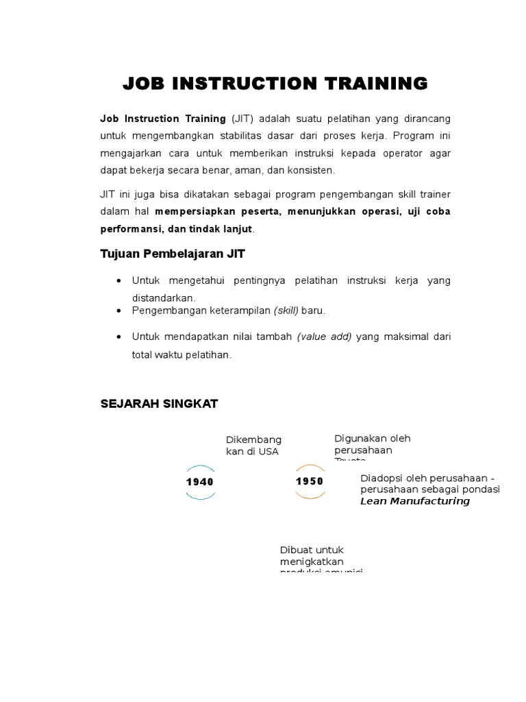 Job Instruction Training | PDF | Bisnis