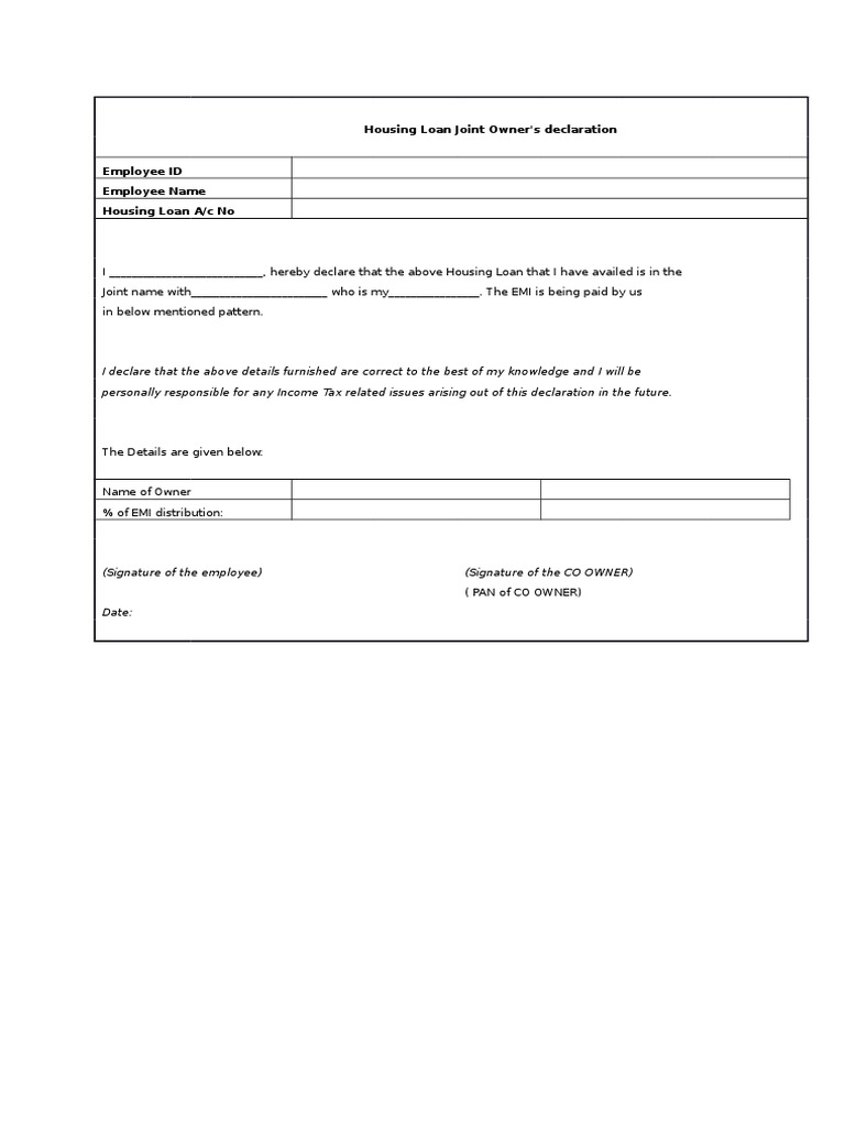 IT Declaration Form For Let Out Property | PDF | Loans | Taxes