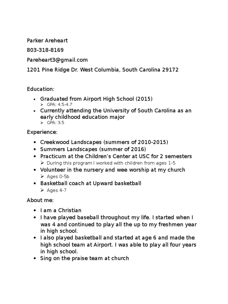 Resume For Trinity | PDF