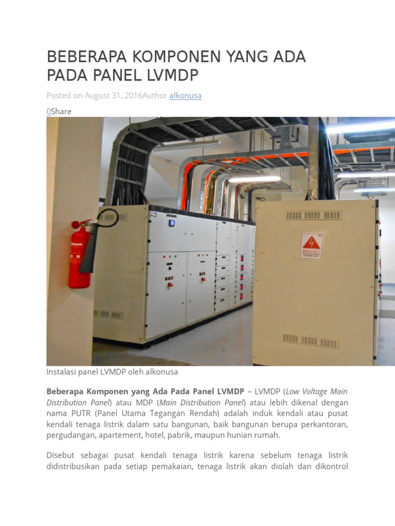 Komponen Utama pada Panel LVMDP | PDF
