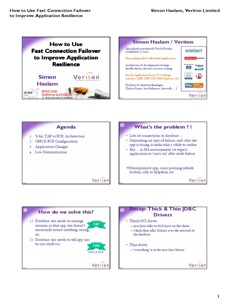 Simon Haslam / Veriton | PDF | Oracle Database | Load Balancing (Computing)