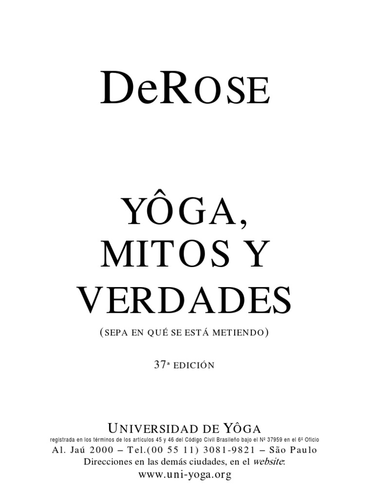 DeRose Yoga Mitos y Verdades | PDF | Yoga | Publicación