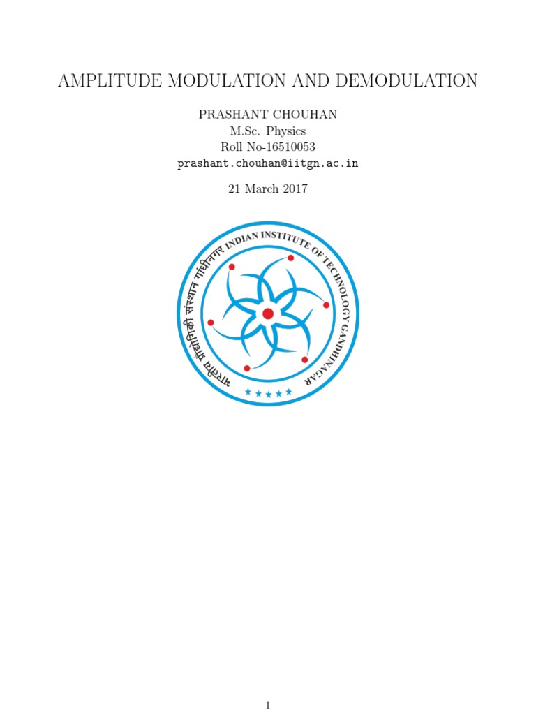 Amplitude Modulation and Demodulation | PDF | Frequency Modulation ...