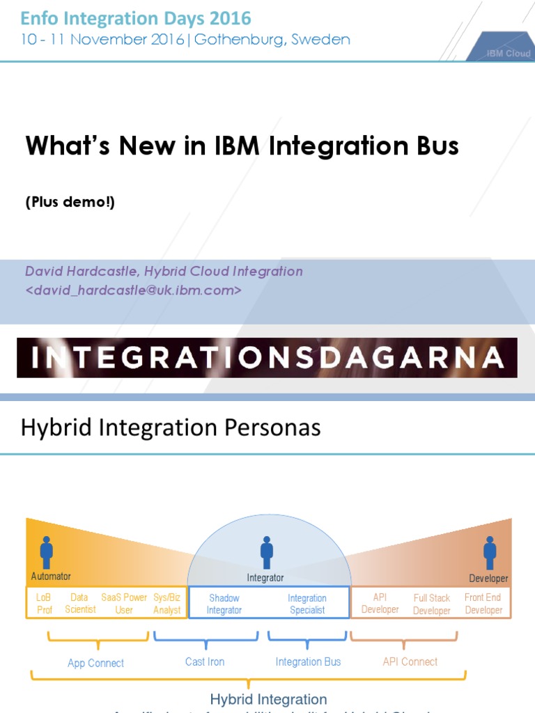 What's New in IBM Integration Bus: 10 - 11 November 2016 - Gothenburg ...