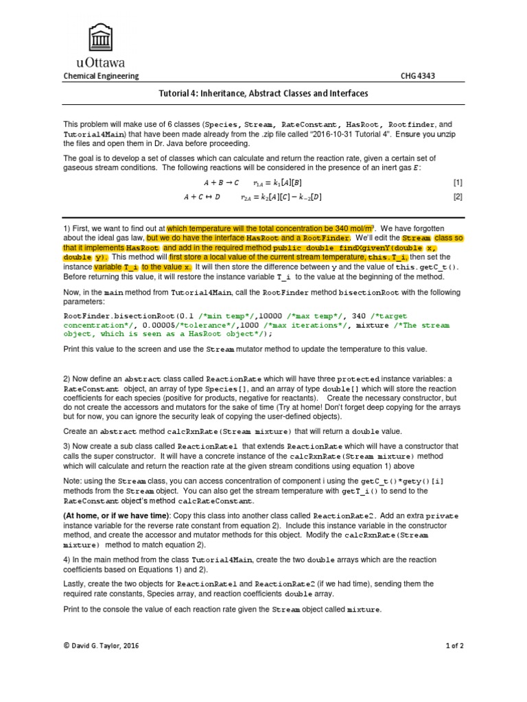 Tutorial 4 Inheritance Abstract Classes And Interfaces Pdf Method Computer Programming