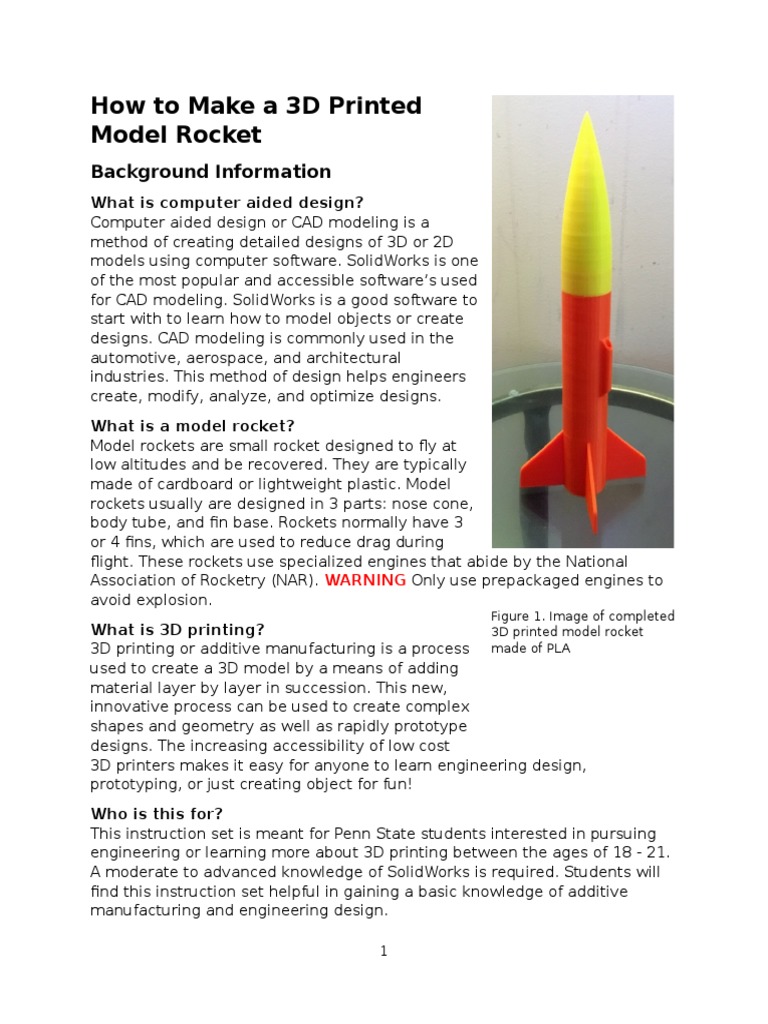 How To Make A 3d Printed Model Rocket | PDF | 3 D Printing | 3 D Modeling