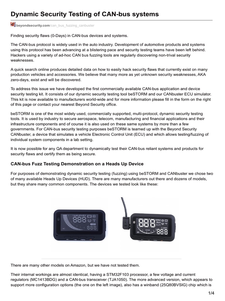 CAN-bus Security Testing with CANbuster | PDF | Electrical Connector ...